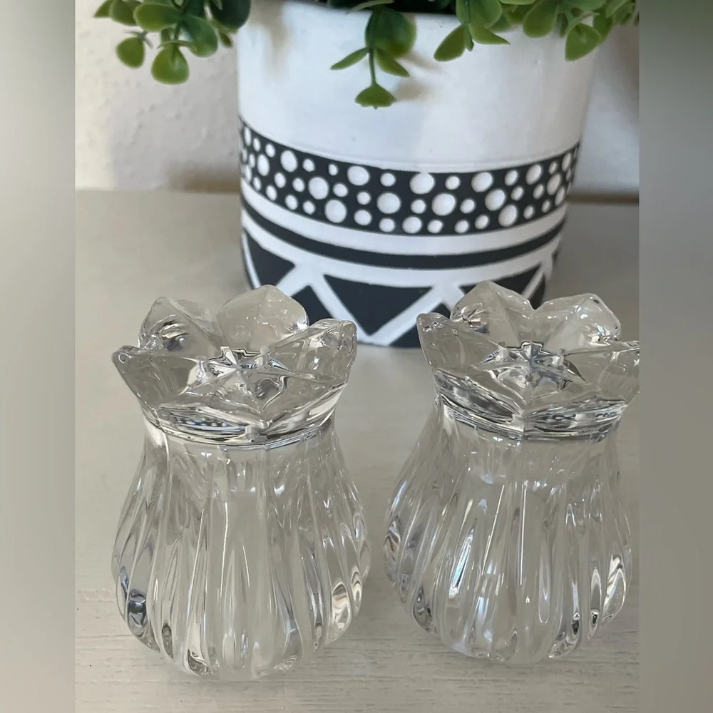 Gorham | Dining | Gorham Crystal Lotus Salt Pepper Set Clear Cut 2 34 ...